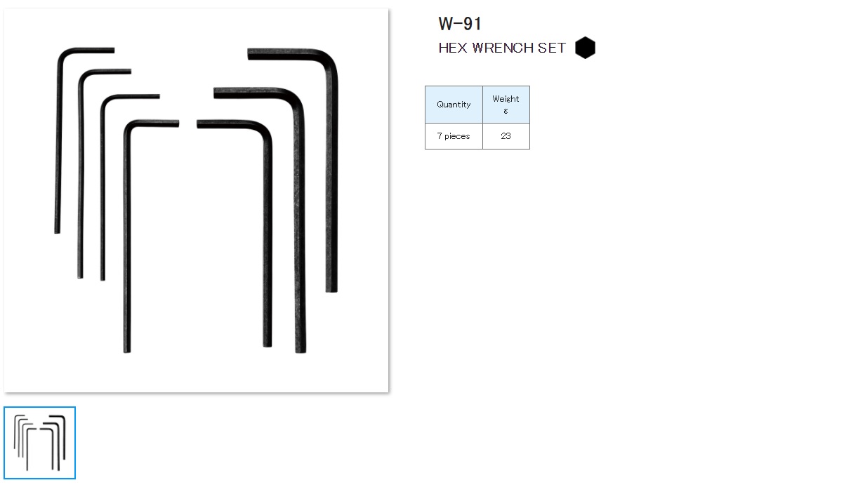 Ichiban Precision Sdn Bhd - Hozan - Hozan Hex Wrench Set